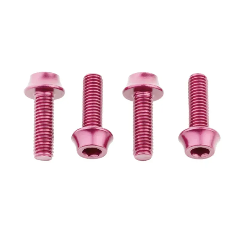 Wolf Tooth 4-piece Water Bottle Cage Bolts in Pink
